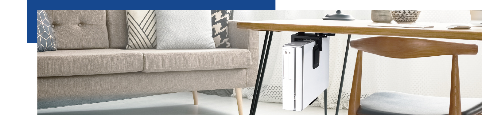 Unihoop Adjustable CPU Holder with Single Strap for Under Desk Mounting | Modernsolid